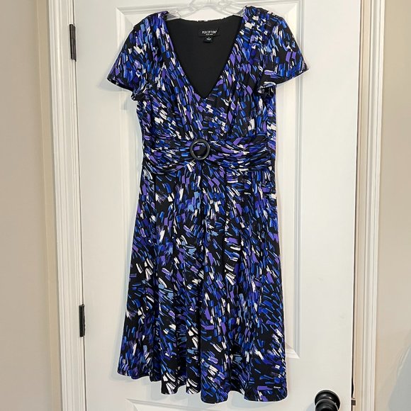 Perceptions | Dresses | Perceptions Printed Purple And Blue Dress ...